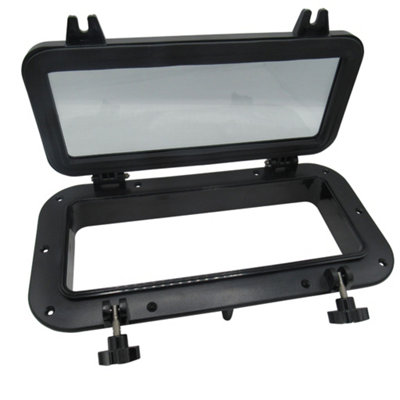 Rectangle Marine Ship Porthole Window in Black (400MM x 200MM Boat ...