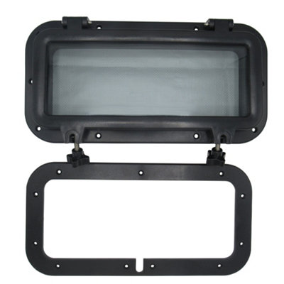 Rectangle Marine Ship Porthole Window in Black (400MM x 200MM Boat ...