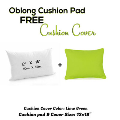 Rectangle/Oblong Cushion Pads with FREE Cushion Cover 100% Cotton ...