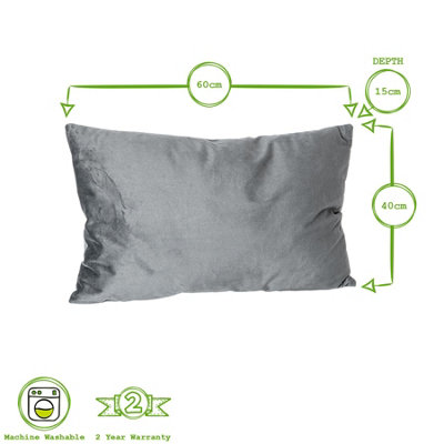 Rectangle Velvet Cushion - 60cm x 40cm - Cream | £10 at B&Q