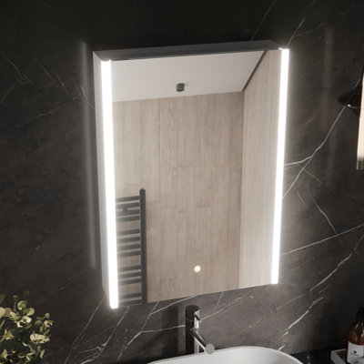 Rectangular 1 Door Touch Sensor Mirror Cabinet with 2 Shelves, Demister ...