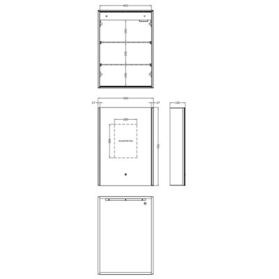 Rectangular 1 Door Touch Sensor Mirror Cabinet with 2 Shelves, Demister ...