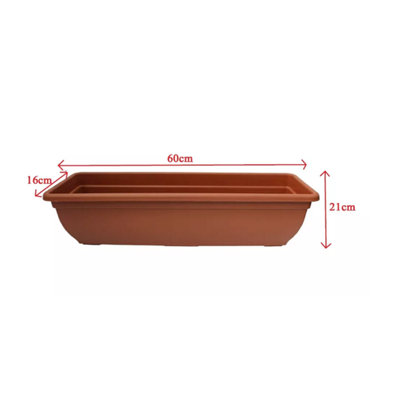 Rectangular 60cm Plastic Pot Trough Plant Winchester Bel Garden Flower ...