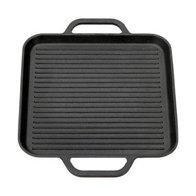 Rectangular Cast Iron Griddle Pan Grill Pan Steak Pan 35cm x 28cm