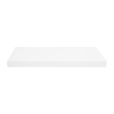 Rectangular Floating White Gloss Shelf