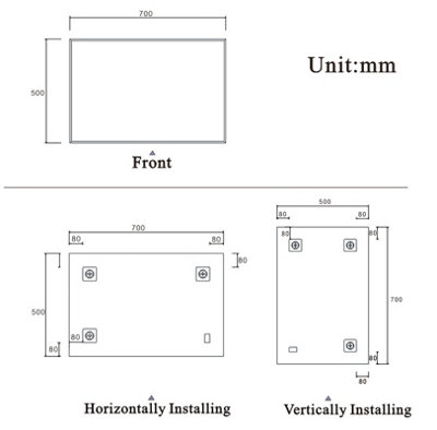 Rectangular Frameless Wall Mirror for Bathroom Bedroom Home Decorative ...