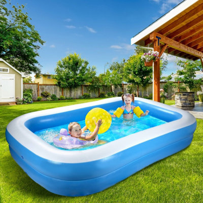 Rectangular Giant Paddling Pool Inflatable Family Swimming Pool for ...