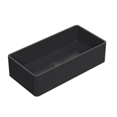 Rectangular Matt Ceramic Countertop Vessel Without Overflow - 465mm ...