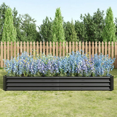 Rectangular Metal Garden Flower Bed Metal Raised Bed Galvanized Raised ...
