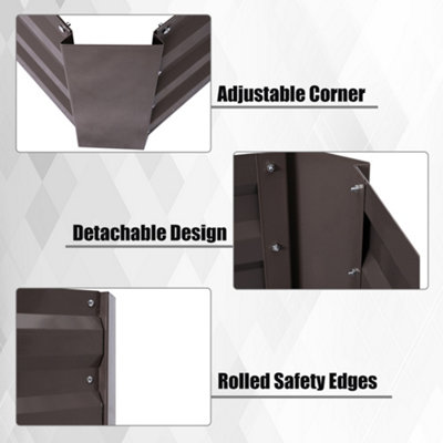 Rectangular Metal Raised Garden Bed Outdoor Raised Bed Seed Bed 100 cm ...