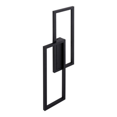 Rectangular Modern LED Indoor Wall Light in Matt Black