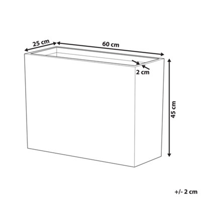 Rectangular Plant Pot 25 x 60 x 45 cm Grey EDESSA