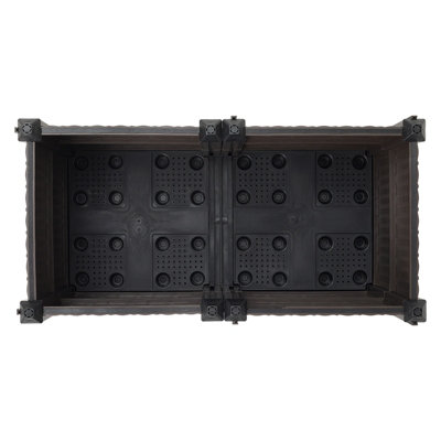 Rectangular Plastic Outdoor Raised Garden Bed Planter Box, 60x30x35