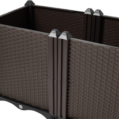 Rectangular Plastic Outdoor Raised Garden Bed Planter Box, 60x30x35