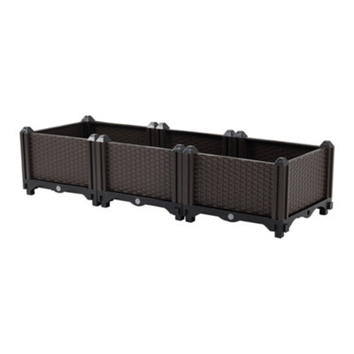 Rectangular Plastic Outdoor Raised Garden Bed Planter Box