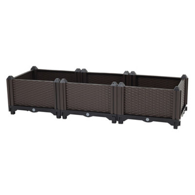 Rectangular Plastic Outdoor Raised Garden Bed Planter Box