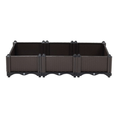 Rectangular Plastic Outdoor Raised Garden Bed Planter Box