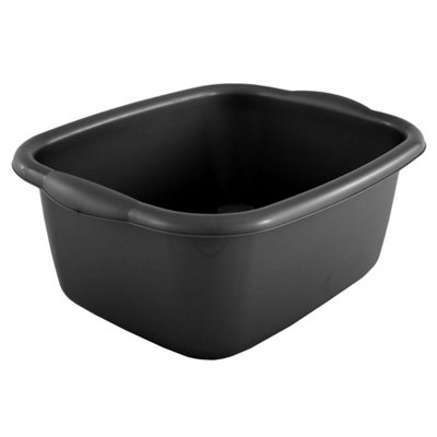 Rectangular Set Of Black Washing Up Bowl & Dish Drainer Rack Kitchen ...