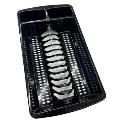 Rectangular Set Of Black Washing Up Bowl & Dish Drainer Rack Kitchen ...