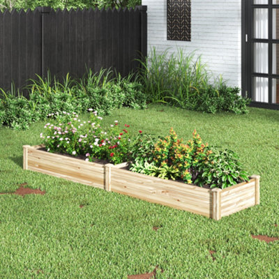 Rectangular Solid Wood Raised Bed Raised Planter Box Garden Raised ...