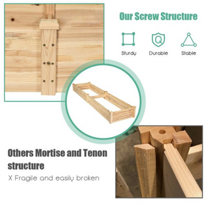 Rectangular Solid Wood Raised Bed Raised Planter Box Garden Raised ...