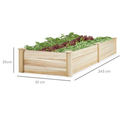 Rectangular Solid Wood Raised Bed Raised Planter Box Garden Raised ...