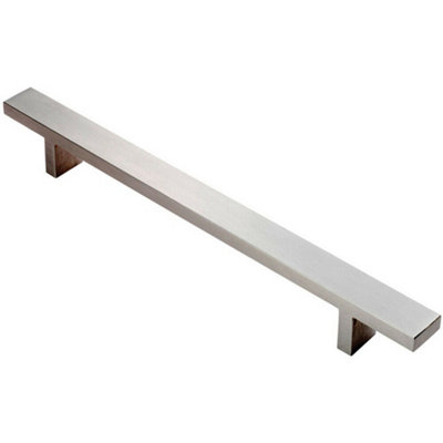 Rectangular T Bar Pull Handle 197 x 20mm 128mm Fixing Centres Stainless ...