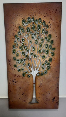 Rectangular Tree of Life Screen Wall Art Plaque Garden Décor