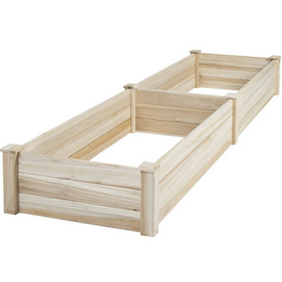 Rectangular Wood Raised Garden Bed Flower Vegetable Plant Seeds Bed