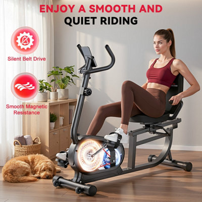 Recumbent Exercise Bike with LCD Monitor and Heart Rate Handle
