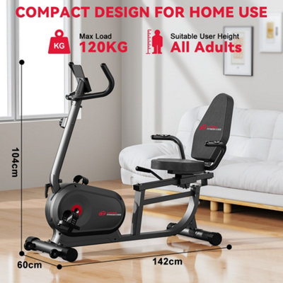 Recumbent Exercise Bike with LCD Monitor and Heart Rate Handle
