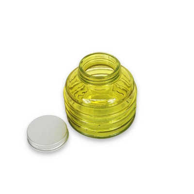 Recycled Glass Lidded Honey Pot w/lid & Honey Drizzler Kitchen Dining ...