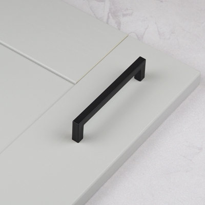 Recycled Plastic Black D-Bar Handle 128mm Bathroom Door Drawer Pull ...