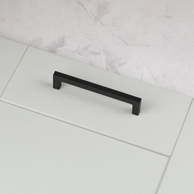 Recycled Plastic Black D-Bar Handle 128mm Bathroom Door Drawer Pull ...