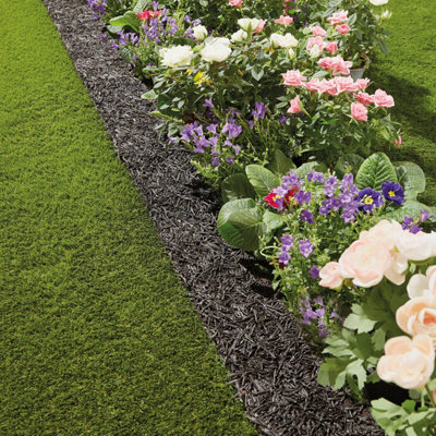 Recycled Rubber Roll Out Garden Border, Weed Control, Permeable, Cut to ...