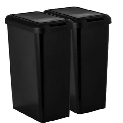 Recycling 45 Litre Set of 2 Waste Utility Plastic Bins Interlocking ...