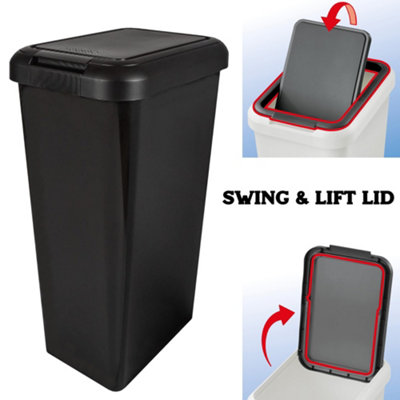 Recycling 45 Litre Set of 2 Waste Utility Plastic Bins Interlocking ...