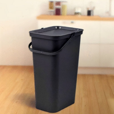 Recycling Bin with Handle 40L Plastic Slim Kitchen Bin with Lift Top ...
