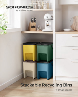 Recycling Bins For Kitchen, Set Of 4 Stackable Trash Bins, 20L Each ...