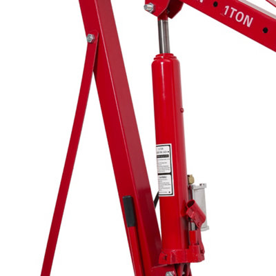 Red 2 Ton Folding Hydraulic Engine Hoist with Lever Folding Engine Shop ...