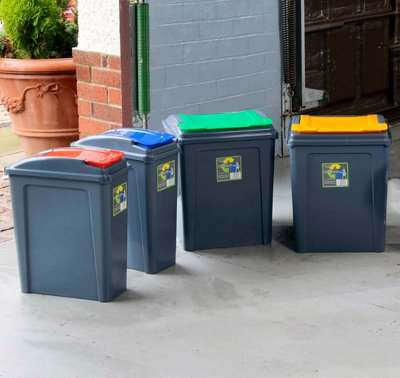 Red 25L Slimline Kitchen Bin Wham Recycling Rubbish Waste Dustbin Flip ...