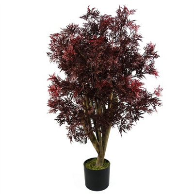 Red Aralia Tree Artificial UV Resistant Outdoor 120cm - Realistic plant ...