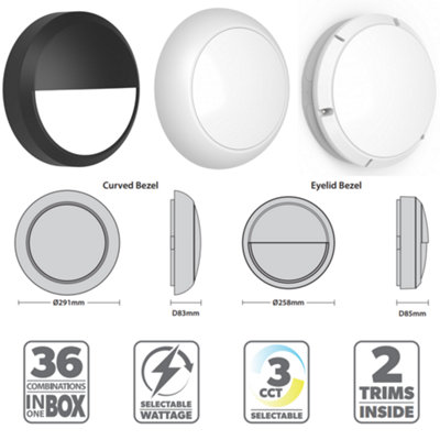 Red Arrow Bulkhead 13W Combi IP65 3x CCT Options with Microwave Sensor ...