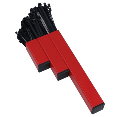 Red Cable Tie Holder Storage Rack with Magnetic Fixings + 200 Cable ...