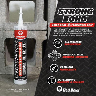 Red Devil StrongBond All-In-One Adhesive & Sealant. Instant Bond ...
