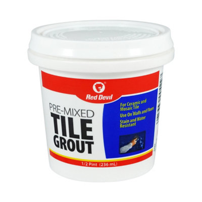 RED DEVIL TILE GROUT 1/2 PINT TUB WHITE