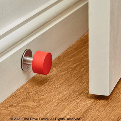 Red Door Stop With 3m Adhesive By The Dove Factor™ (2 Pcs) | DIY at B&Q