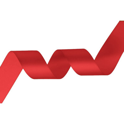 Red Double Sided Satin Ribbon Polyester Ribbon Roll, 50mm x 10 metres