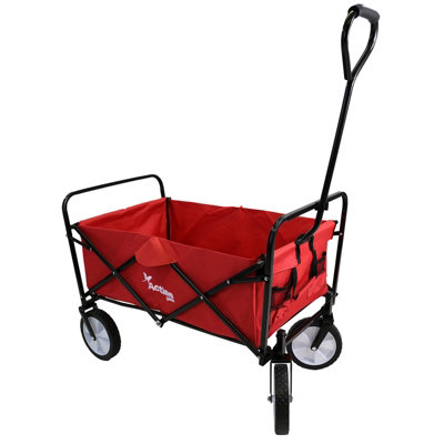 Red Festival Wagon Garden Cart Trolley Folding Multi-Purpose Big Wheels ...