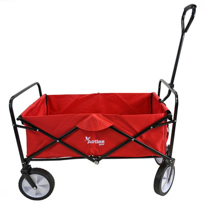 Red Festival Wagon Garden Cart Trolley Folding Multi-Purpose Big Wheels ...